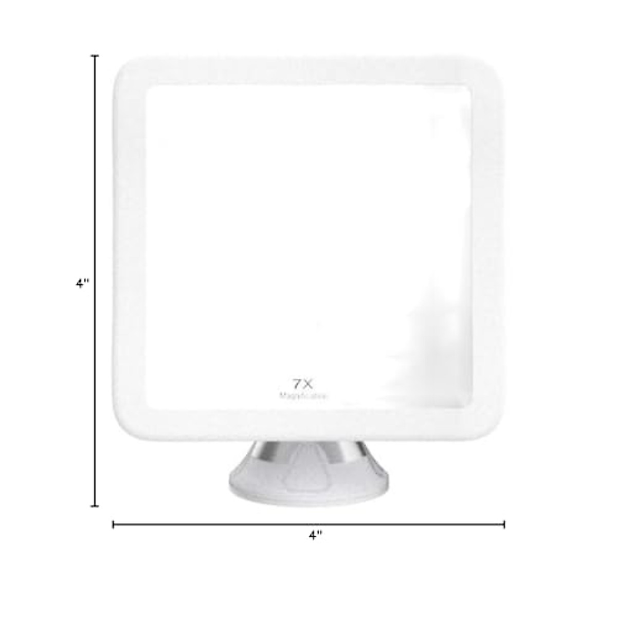 Fancii 7x LED Lighted Magnifying Makeup Mirror with Strong Suction - 6.5" wide, Natural Daylight, Cordless Portable Vanity Mirror with Lights (Square) - Mira 7