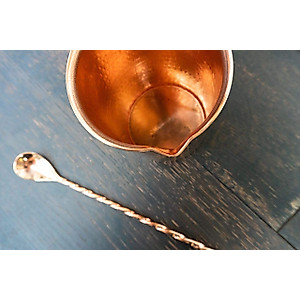 Sertodo Copper Cocktail Glass | Flat Bottom | 20 oz | 100% Pure Copper, Heavy Gauge, Hand Hammered | Keep Drinks Colder While Mixing | Professional Bartender Grade | Gift the Mixologist's Choice