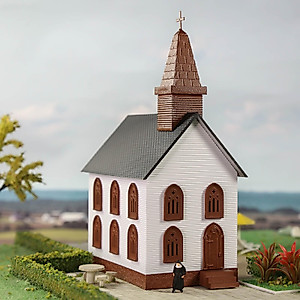 HO Scale Painted Assembled Model Church 1:87 Building for Model Railway Layout Diorama JZ8706