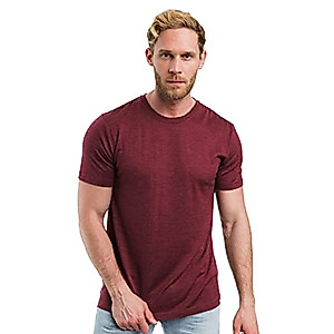 Merino.tech 100% Organic Merino Wool Lightweight Men's T-Shirt (Burgundy, Large)