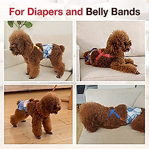 Pet Soft Dog Suspenders 2 Pieces Female Dog Diaper Suspenders for Dogs Diaper Keeper Suspender for Dog Skirt, Dog Dress (Brown & Red, M/L)