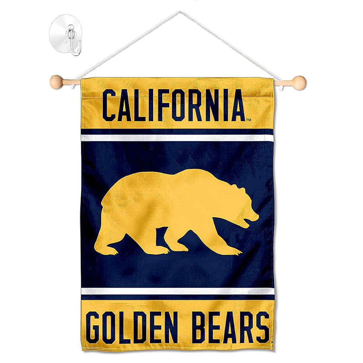 College Flags & Banners Co. Cal Berkeley Golden Bears Window Wall Banner Hanging Flag with Suction Cup