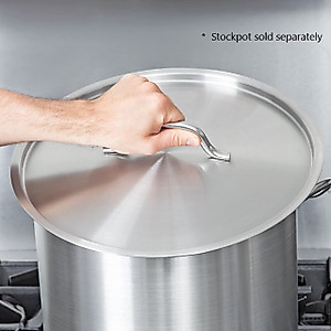 TrueCraftware- 32 qt. Stainless Steel Stock Pot Lid 15" Diameter x 1/2" Thickness- Heavy Duty Stock Pot Cover Stew Pot Simmering Pot Soup Pot Lid for Soup Pasta Vegetable Oven Safe & NSF Certified