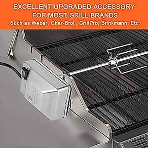 Apromise Rotisserie Motor - Powerful Electric Rotisserie Spit Motor 110 Volts 4 Watts | Stainless Steel Rotisserie Motor Can Hold Up to 30 Pounds - Silver