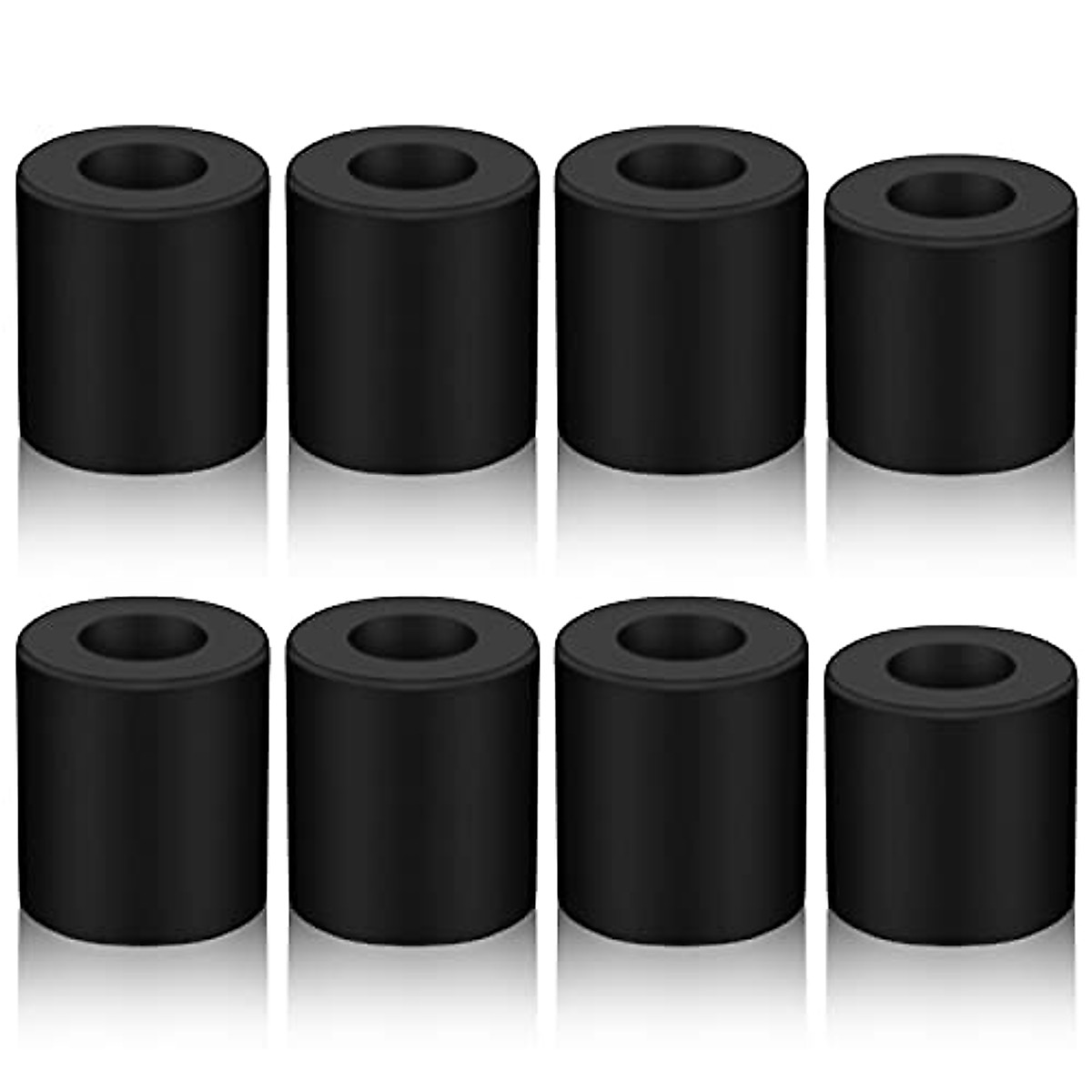 8 Pieces 3D Printer Heatbed Parts Silicone Leveling Solid Bed Mount 3D Printer Heatbed Part Stable Hotbed Heat-Resistant Buffer Compatible with CR-10 Ender 3 Bottom Connect (Black,0.63 Inch, 0.7 Inch)