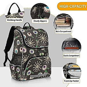 Sletend Large Capacity Printing Student Shoulder Bag for Children Teenagers Eyeball Laptop Bag School Bag for Work School, Men's and Women's Travel Backpack