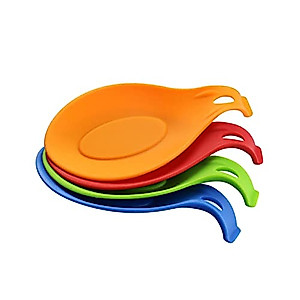 Cabilock 2pcs Spoon Spoon Rest Silicone Spoon Rest Stove Top Spoon Holder Spoon Rest Spoon Rest Kitchen Utensil Holder Durable Spoon Rest Spoon Rack Spoon Rack Large Almond