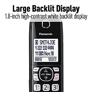 PANASONIC Link2Cell Bluetooth Cordless Phone System with Voice Assistant, Call Blocking and Answering Machine. DECT 6.0 Expandable Cordless System - 4 Handsets - KX-TGF574S (Silver)