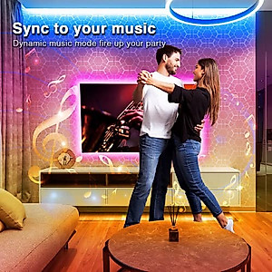 50 ft/15M Bluetooth LED Strip Lights, RGB 5050 LED Light Strips with Bright 300 LEDs, Sync Music Color Changing Flexible Cuttable Led Lights for Bedroom,Ceiling,Party(APP+ 24 Key Remote+50ft)