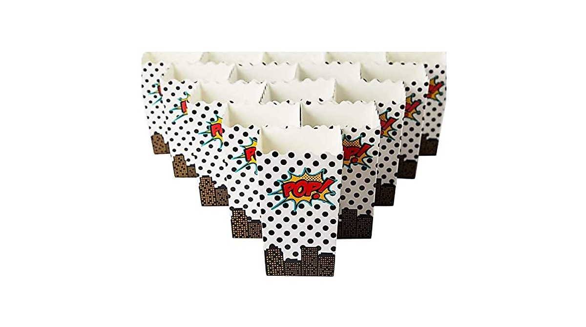 100 Mini Comic Book Popcorn Boxes for Fun Events