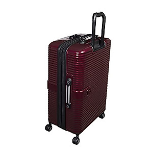 it luggage Helixian 27" Hardside Checked 8 Wheel Expandable Spinner, Wine Red