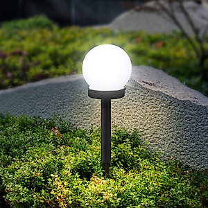 fangzi Solar Ball Light,2Pcs Outdoor Waterproof L-ED Solar Ball Light Garden Lawn Lamp Path Ground Light