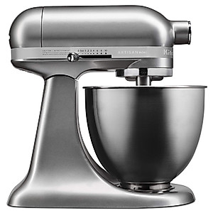 KitchenAid KSM3316 KSM3311XCU Artisan Mini Series Tilt-Head Stand Mixer, 3.5 Quart, Contour Silver (Renewed)