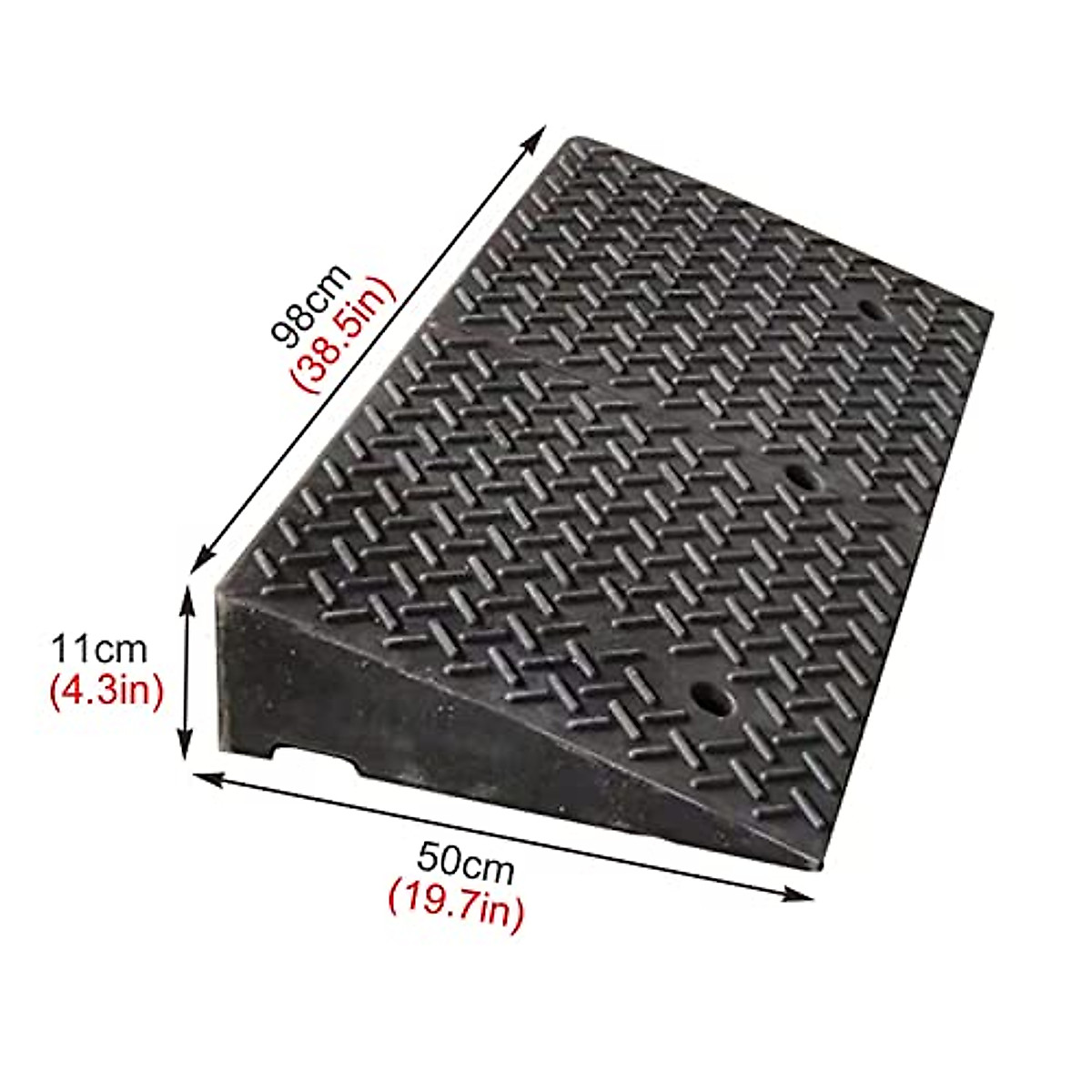 Threshold Ramp, Rubber Ramps for Wheelchairs/Driveway/Scooters, 4/5/6inch Rise Heavy Duty Curb Ramp Threshold Ramps for Garage Garden Parking Lots (Size : 14cm/5.5in)