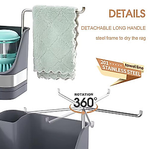 89 Oaks Sponge Holder for Kitchen Sink, Kitchen Sink Caddy with Soap Dispenser and High Brush Holder, Kitchen Sink Organizer Countertop, Rust Proof, Kitchen Organizers and Storage Essentials