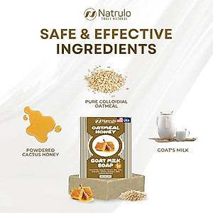 Cactus Honey & Oats Goat's Milk Soap Bar 4 oz – Natural Bar Soap for Women, Men, Kids, Itchy Skin, Eczema, Psoriasis, Rash, Sunburn Skincare – Calming Colloidal Oatmeal Face Cleanser & Body Wash