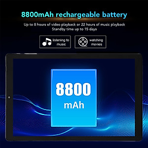 10.1 Inch Tablet, 6GB RAM, 128GB ROM, Deca Core, 5G WiFi, 2 in 1 Tablet with Earphones, Keyboard, Mouse for Android 12 (US Plug)