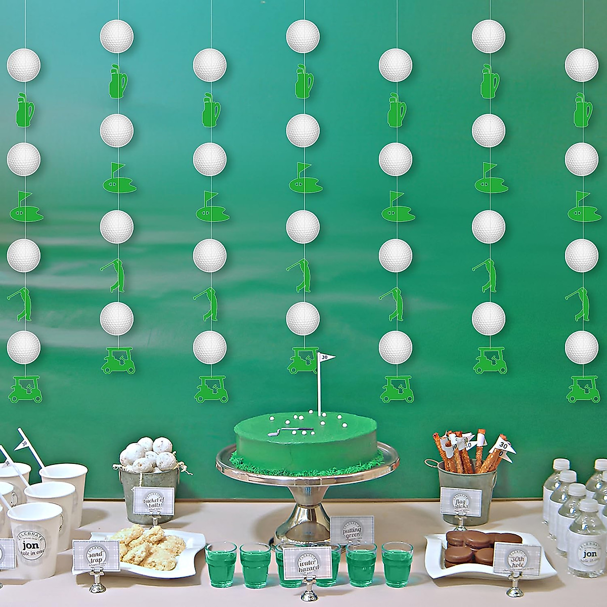 Golf Party Decorations Golf Ball Cart Hanging Garland Golf Birthday Party Decorations Golf Themed Birthday Baby Shower Party Decorations(7Pcs)