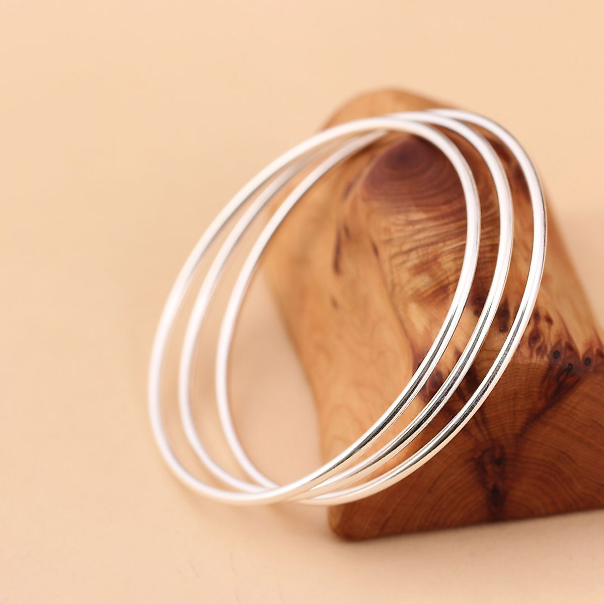 Merdia 925 Sterling Silver Bangle Bracelet Stackable Bangles for Women/Girls | Polished Bangle Bracelets for Women | 925 Sterling Silver Bracelets for Women | Dainty Bracelets for Her