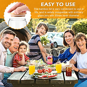 4 pcs Bamboo Lids for Glass Cups Lids for Glass Cups Silicone Lids for Cups Bamboo Lid
