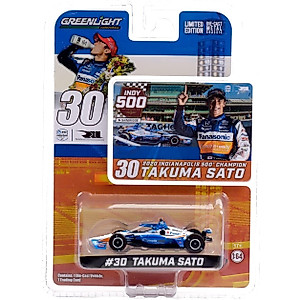 INDYCAR Greenlight 10884 Takuma Sato, 2020 Rahal Letterman Lanigan Racing #30 / PeopleReady / 2020 Indianapolis 500 Champion 1:64 Scale