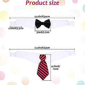 7 Pieces Adjustable Pets Bow Tie Striped Dog Pet Formal Tuxedo Costume Necktie Collar Puppy Grooming Ties for Small Dogs and Cats, S Size (Cute Pattern) (Chic Pattern)
