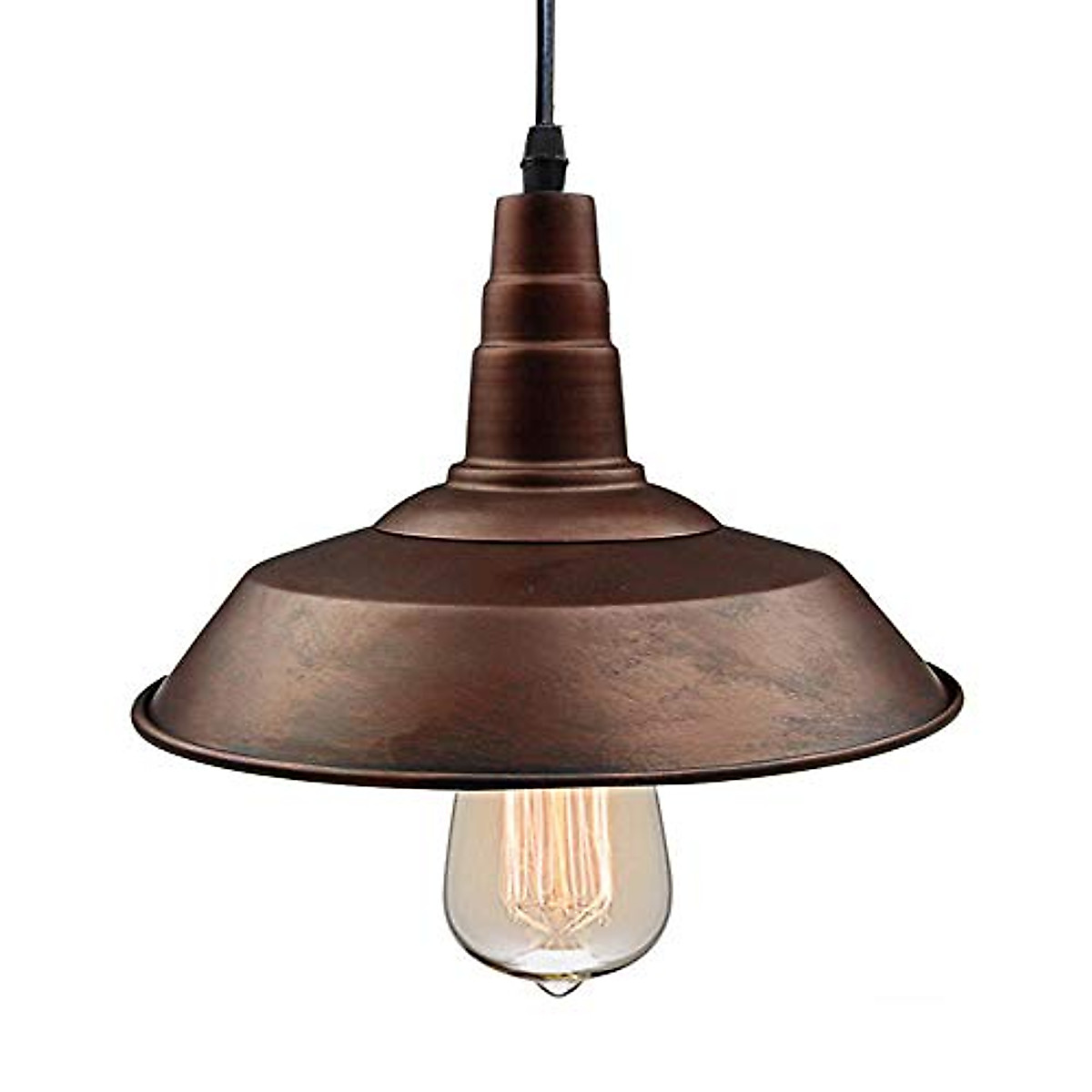 LNC Pendant Lighting for Kitchen Island Farmhouse Bran Hanging Fixtures with Rustic Finish Fit in Bedroom, Foyer, Hallway, 10.2”W*7”H, A0190702, Brown