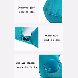 Inflatable Travel Pillow, 2019 New Pressing U-shaped Neck Pillow, Portable Sleeping Pillow for Airplane, Train, Car, Office (Navy)
