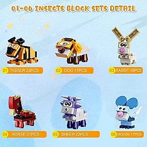 12 Pcs Prefilled Easter Eggs with Zodiac Animal Building Blocks, Surprise Easter Egg Toys Easter Party Favors, Easter Basket Stuffers, Easter Egg Hunting, Classroom Prizes