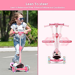 isinwheel Mini Electric Scooter for Kids Ages 3-12, 3-Wheel Electric Scooter for Toddler Boys/Girls, Electric Kick Scooter for Kids with Long Battery Life, Flashing LED Wheels, 3 Adjustable Height