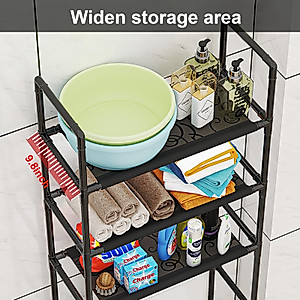 NICECHEF Over The Toilet Storage, 3 Tier Bathroom Organizer Shelf, Freestanding Space Saver with Toilet Paper Holder, Multifunctional Over The Toilet Rack