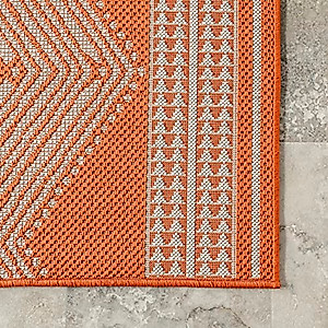 nuLOOM Ranya Tribal Indoor/Outdoor Area Rug, 8' x 10', Orange
