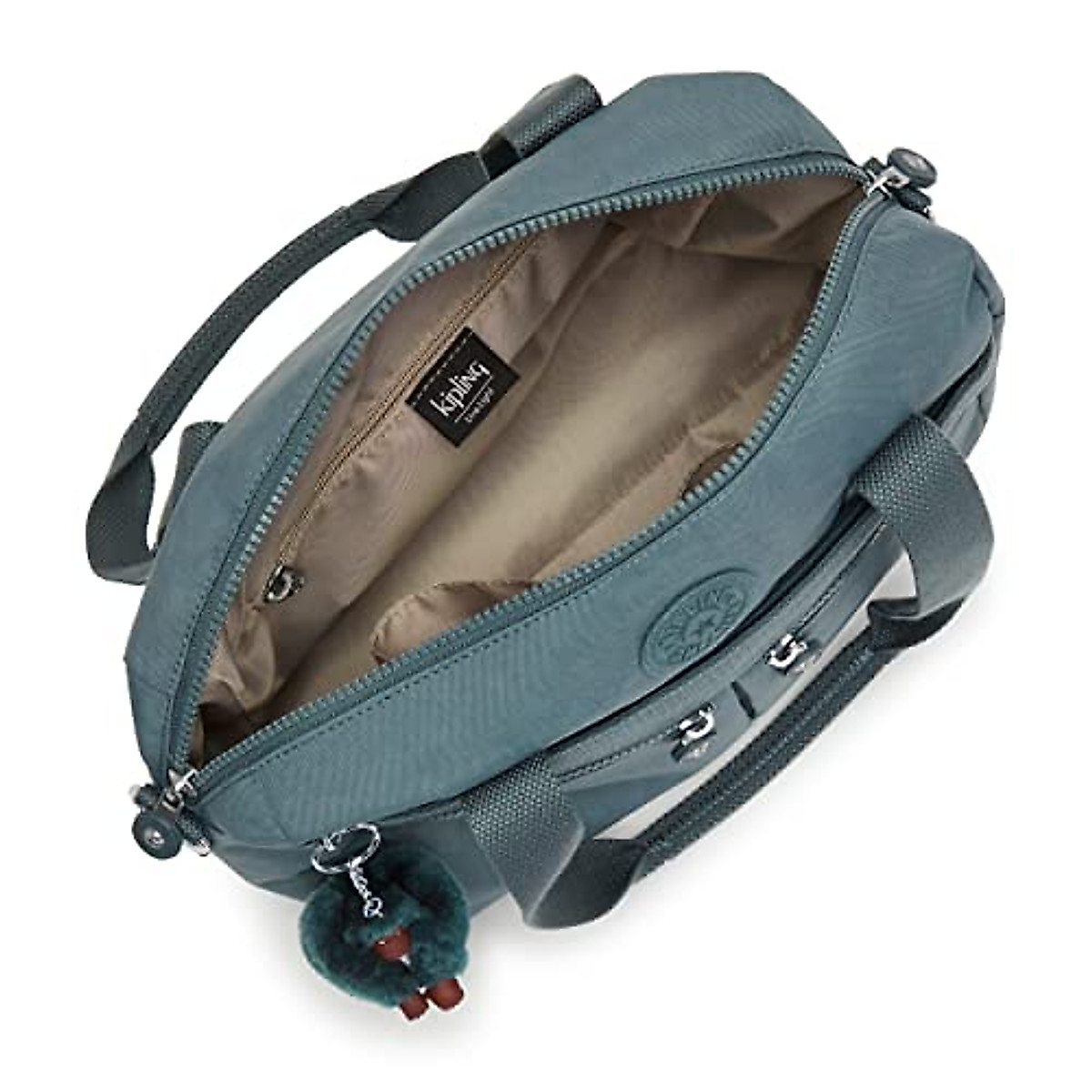 Kipling Women's Klara Handbag, Organize Accessories, Removable Shoulder Strap, Dual Carry Handles, Crinkle Nylon Bag