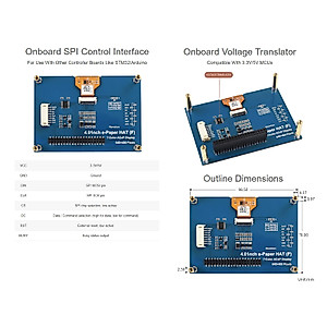 waveshare 4.01inch Colorful E-Paper E-Ink Display HAT Compatible with Raspberry Pi 4B/3B+/3B/2B/B+/A+/Zero/Zero W/WH/Zero 2W Series Boards 640×400 Pixels ACeP 7-Color SPI Interface