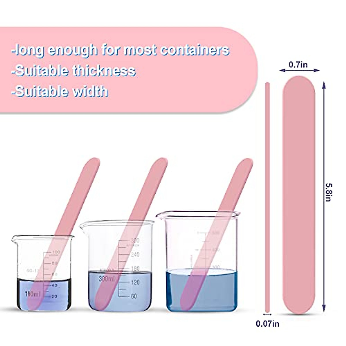 HTVRONT Stir Sticks for Epoxy Resin, 20PCS PVC Mixing Sticks, 4 Colors Reusable Plastic Stirring Sticks for Mixing Resin, Epoxy, Liquid, Paint, Molds, DIY Crafts