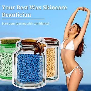 Hard Wax Beads for Hair Removal - 5Pack 100g 5 Colors wax bean for daily use with clean tool
