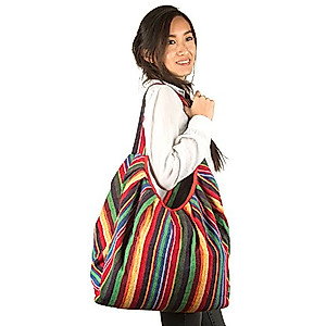 Large Tote Shoulder Bag for Women, Banana Style Casual Comfortable Market Groceries School Books Everyday Purse Travel (Rainbow)