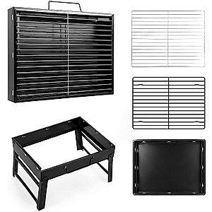 Barbecue Grill Portable BBQ Charcoal Grill Smoker Grill for Outdoor Cooking Camping Hiking Picnics Backpacking