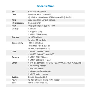Tinker Edge R RK3399Pro Single Board Computer with 3 Tops NPU Ideal for Edge AI Computing andML Object Detection (6GB+16GB eMMC Version)