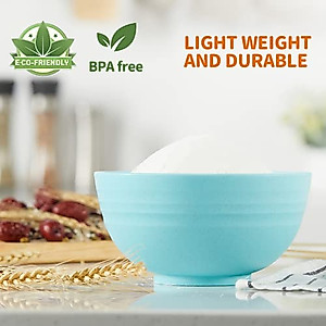 Gencywe Unbreakable Cereal Bowls Set of 6, 24 OZ Wheat Straw Bowls, Microwave & Dishwasher Safe, BPA-Free, Dessert Bowls for Cereal, Serving, Soup, Oatmeal, Pasta, Salad, Lightweight Soup Bowls