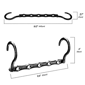 HOUSE DAY Black Magic Hangers 10 Pack and Black Velvet Hangers 50PK，Space Saving Hangers Set