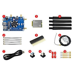 Coolwell SIM8202G-M2 5G HAT for Raspberry Pi/Ardui, Quad Antennas Support 5G NSA and SA Networking, 5G/4G/3G Compatible, Multi-Mode & Multi-Band