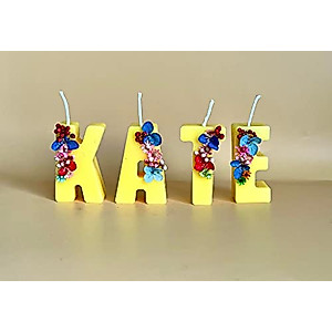 Personalized Birthday Candle. Cake Toppers. Candles with flowers. Candles for all occasions. (hot pink)