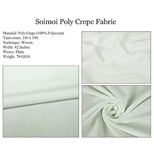 Soimoi Polyester Crepe Fabric Leaves & Floral Artistic Printed Fabric 1 Yard 42 Inch Wide