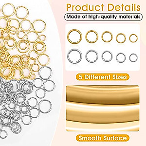 Jump Rings for Jewelry Making, 4600Pcs Silver and Gold Jump Rings with Jump Rings Open/Close Tools for Jewelry Making and Necklace Repair (Assorted Sizes)