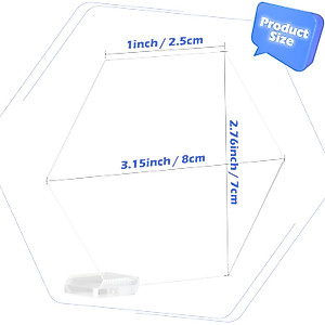 30 Pcs Clear Hexagon Acrylic Place Cards with Holders, DIY Blank Acrylic Name Place Cards Acrylic Signs, Freestanding Acrylic Wedding Guest Names Escort Cards for Wedding Party Dinner Table Setting