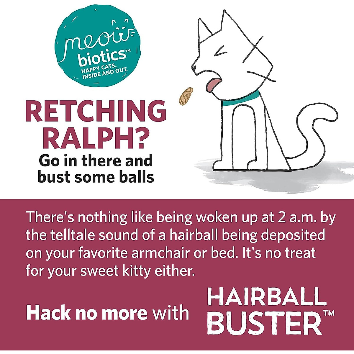 Fidobiotics Hairball Buster, Cat Hairball Aid, with Probiotics, Smoked Fish Chowdah, 2 Billion CFUs, 0.5 oz (15 g)