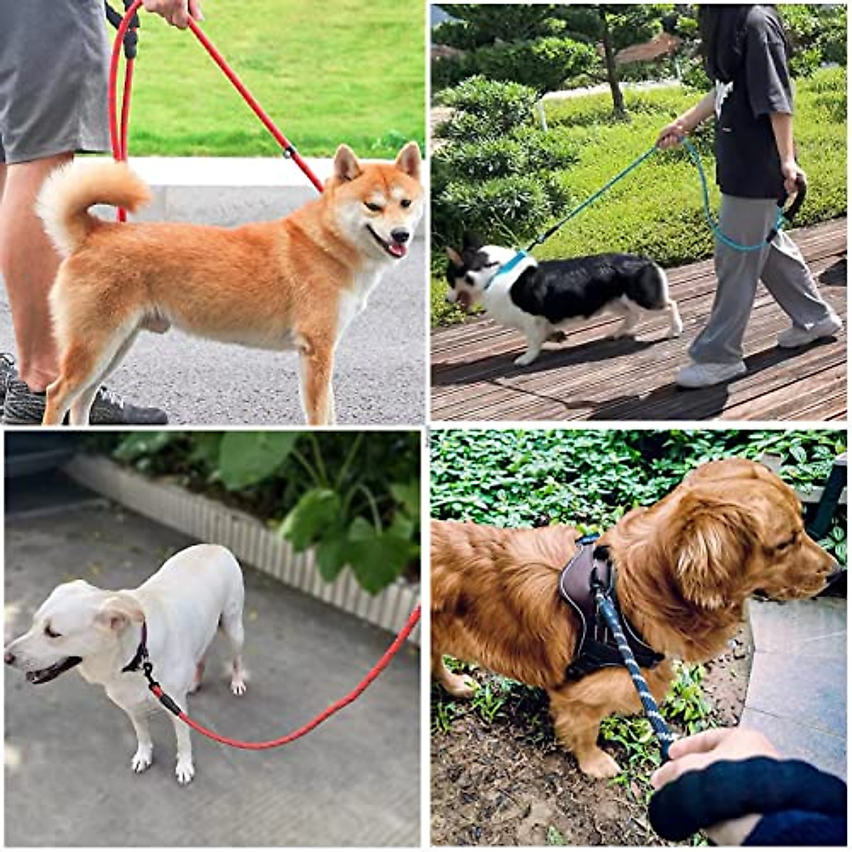 Brilliant Paw Strong Rope Dog Leash 5Ft, Durable Nylon Dog Leash, Dog Lead, with Highly Reflective Thread and Comfortable Soft Padded Handle, Heavy Duty Dog Leash for Medium, Large Dog, Navy Blue…