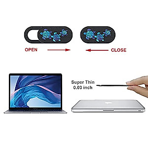 WIRESTER Set of 3 Camera Cover Slide, Plastic Webcam Privacy Cover for Laptop, MacBook, PC, Computer, Cell Phone and More Accessories - Green Sea Turtles, Purple Sea Turtles, Blue Sea Turtles