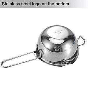 [New Upgrade] Stainless Steel Double Boiler Pot 600ML for Melting Chocolate, Butter, and Candle Making - 18/8 Steel Universal Insert